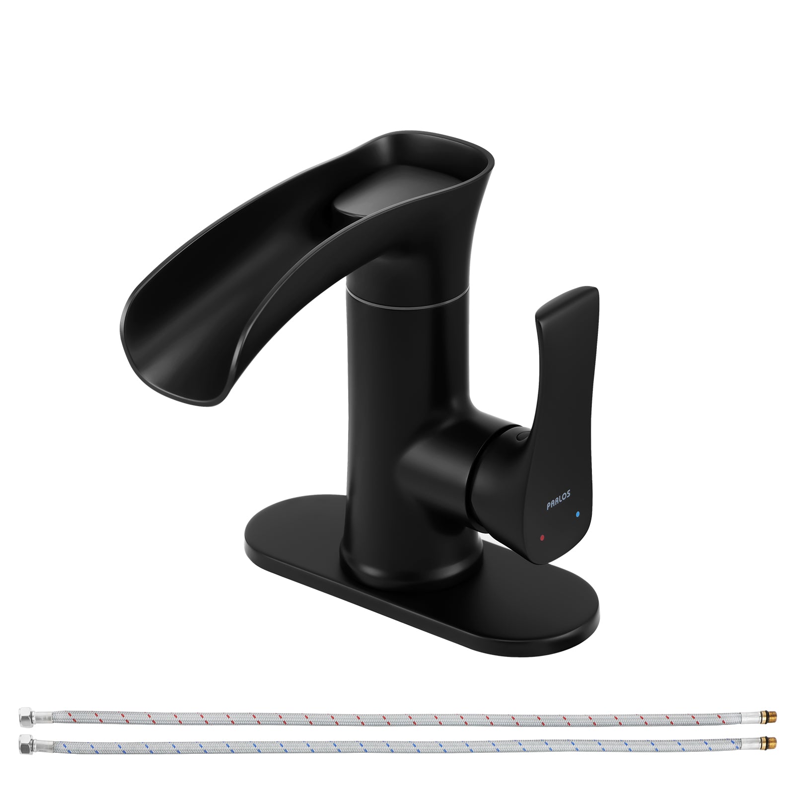 PARLOS Waterfall Bathroom Faucet with Swivel Spout, Single Handle Vani